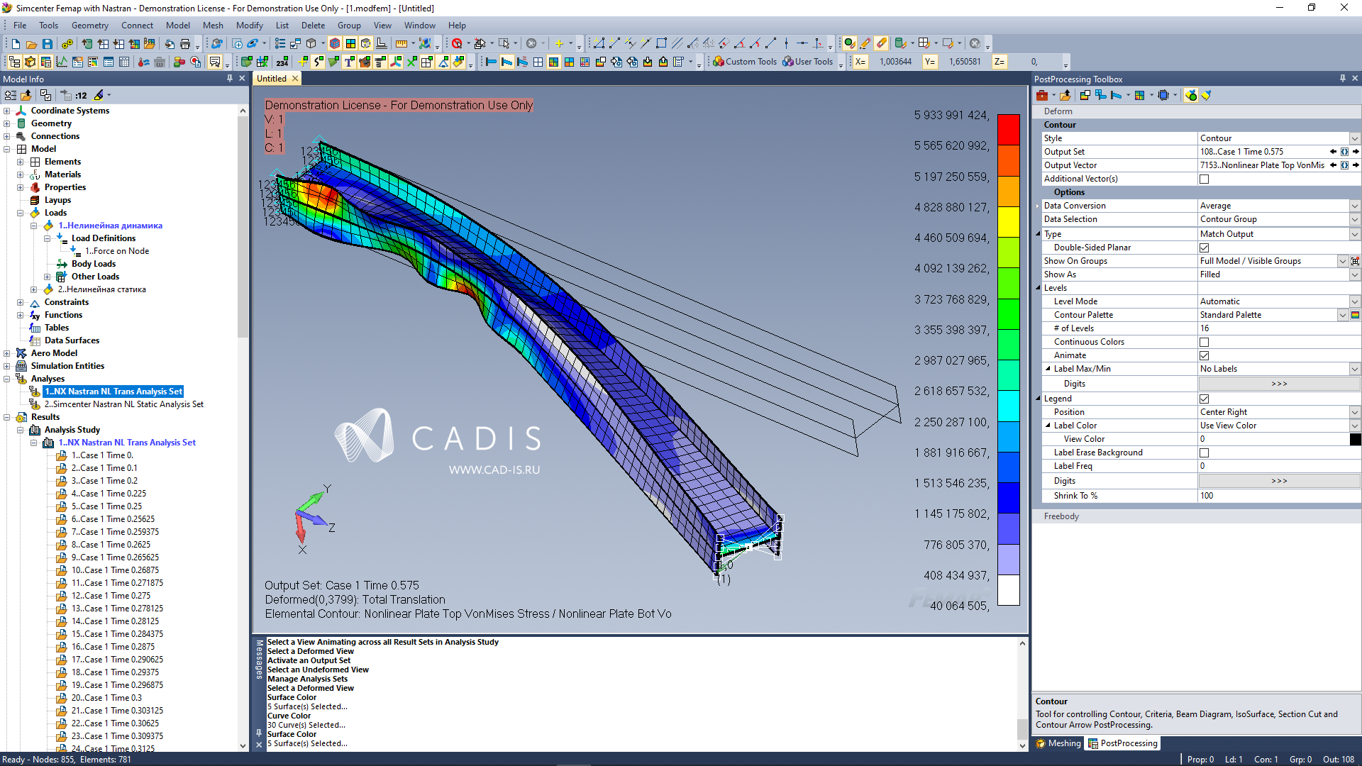 FEMAP with NXN: Multistep Nonlinear